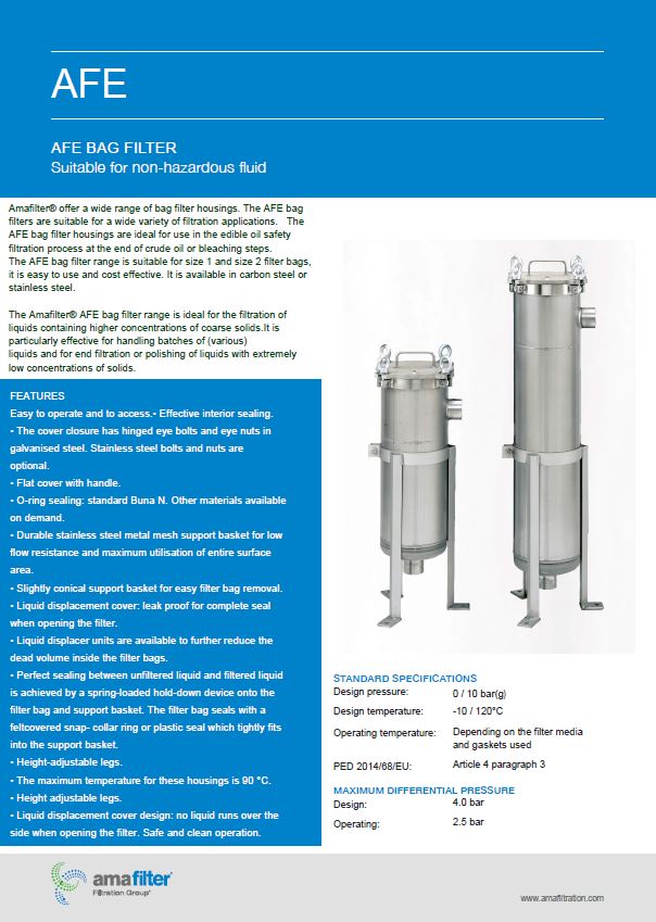 Product Datasheets % AMA Filtration