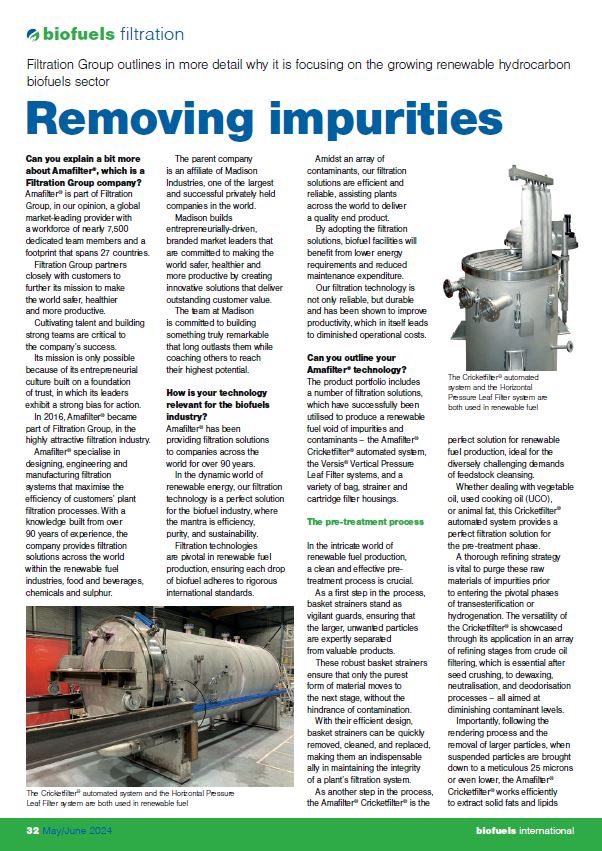 Renewable Fuel Filtration Solutions - AMA Filtration